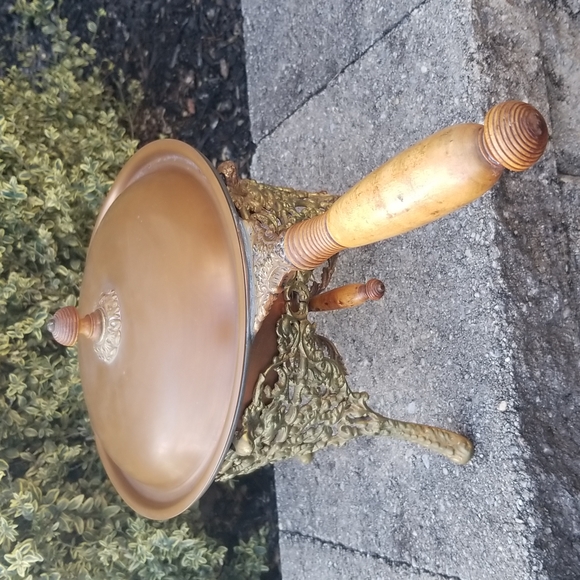 Hand Crafted | Kitchen | Antique Chafing Dish Copper Pan With Lid Cast ...